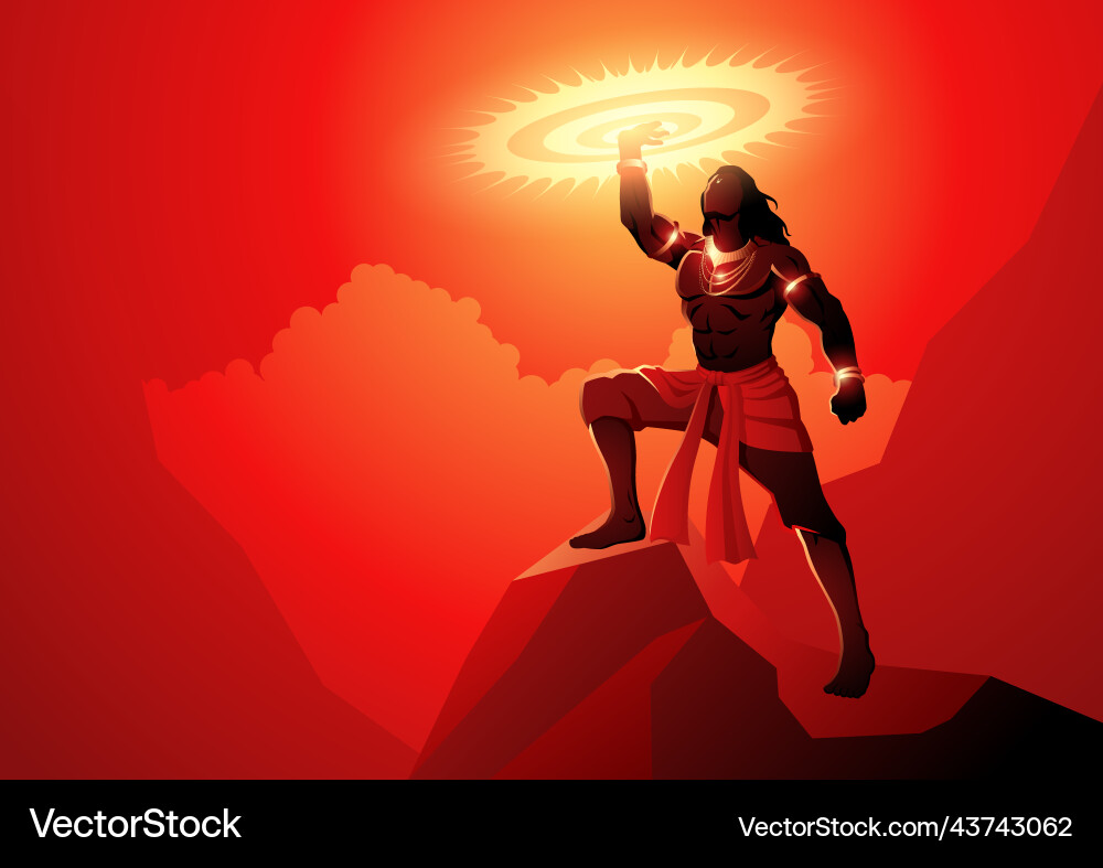 Lord krishna holding sudarshan chakra Royalty Free Vector
