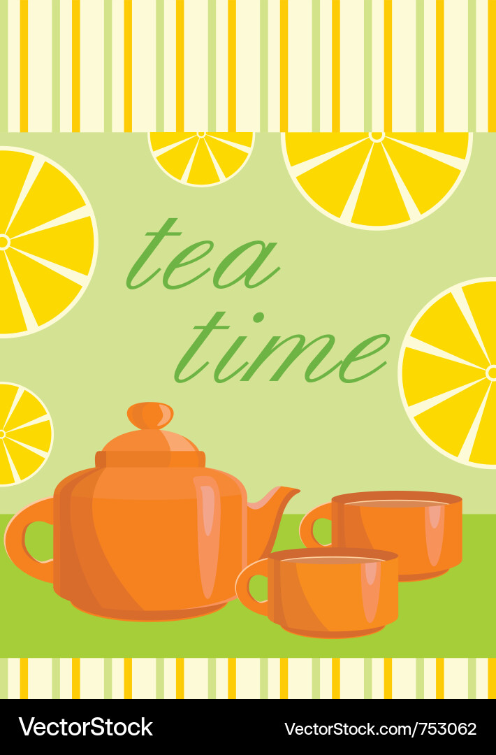 Menu tea service Royalty Free Vector Image - VectorStock