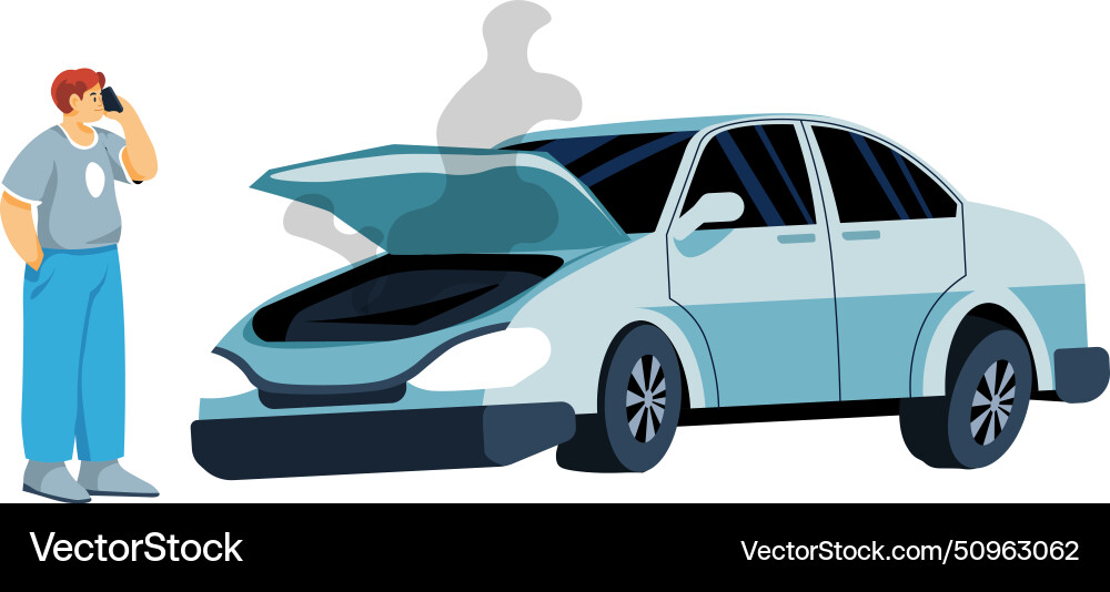 Overturned car accident Royalty Free Vector Image