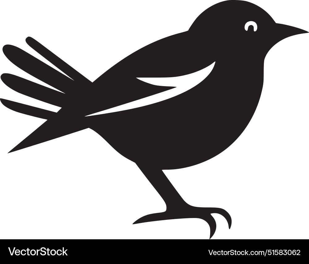 Robin bird - minimalist and simple silhouette Vector Image