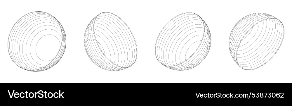 Transformation of oval shapes through various Vector Image