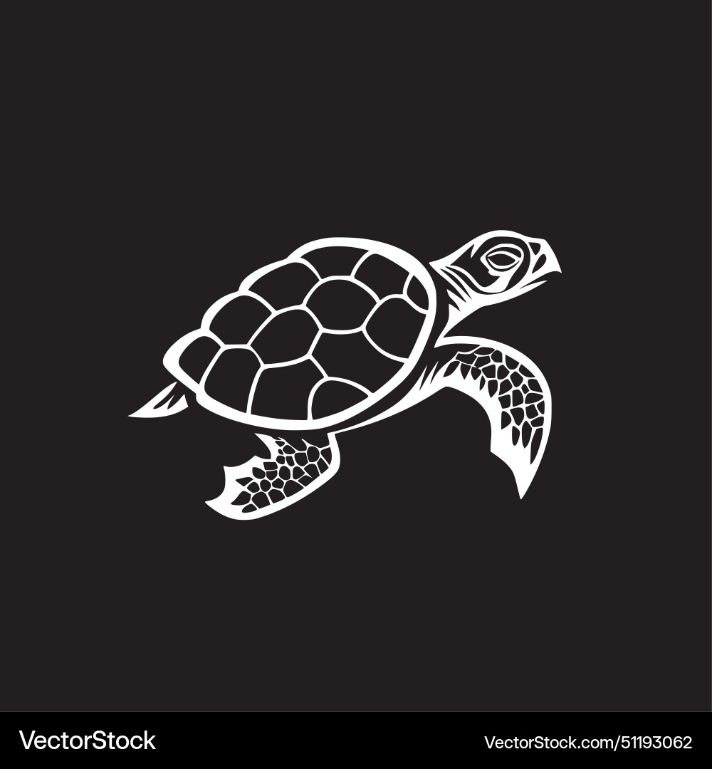Turtle - minimalist and flat logo Royalty Free Vector Image