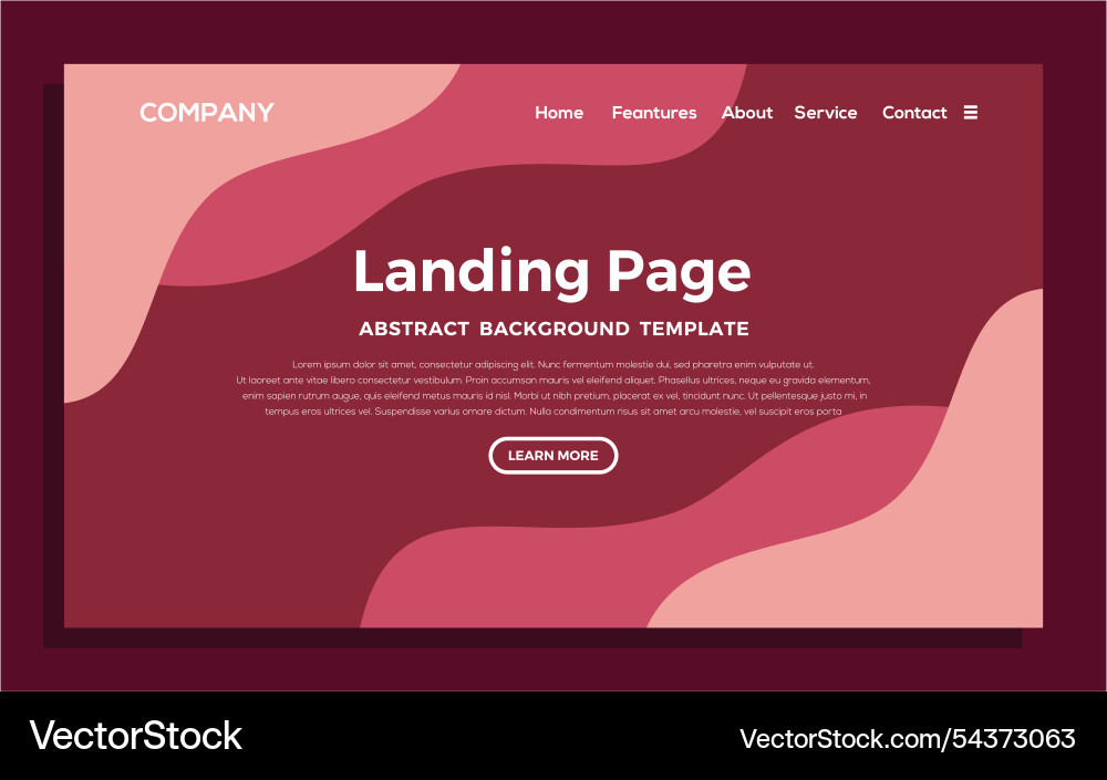 Abstract landing page template Royalty Free Vector Image