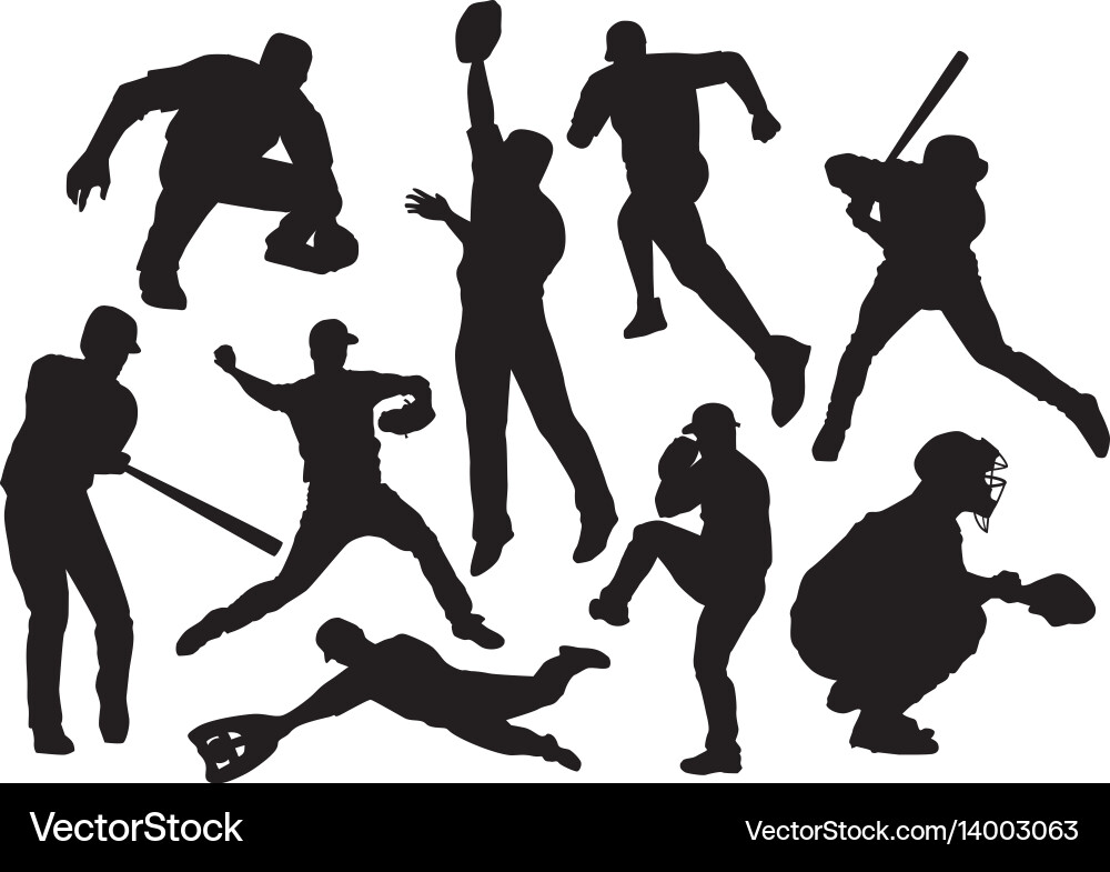 Baseball players Royalty Free Vector Image - VectorStock