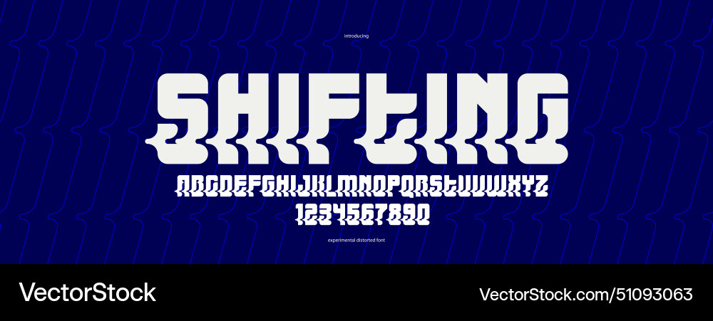 Bended and deformed display font for logos Vector Image