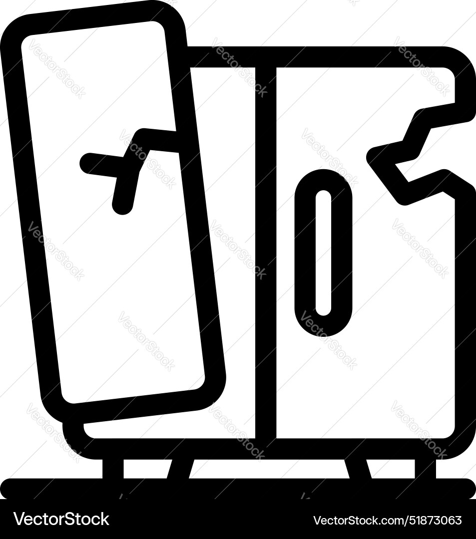 Broken fridge freezer needs repairing with damaged