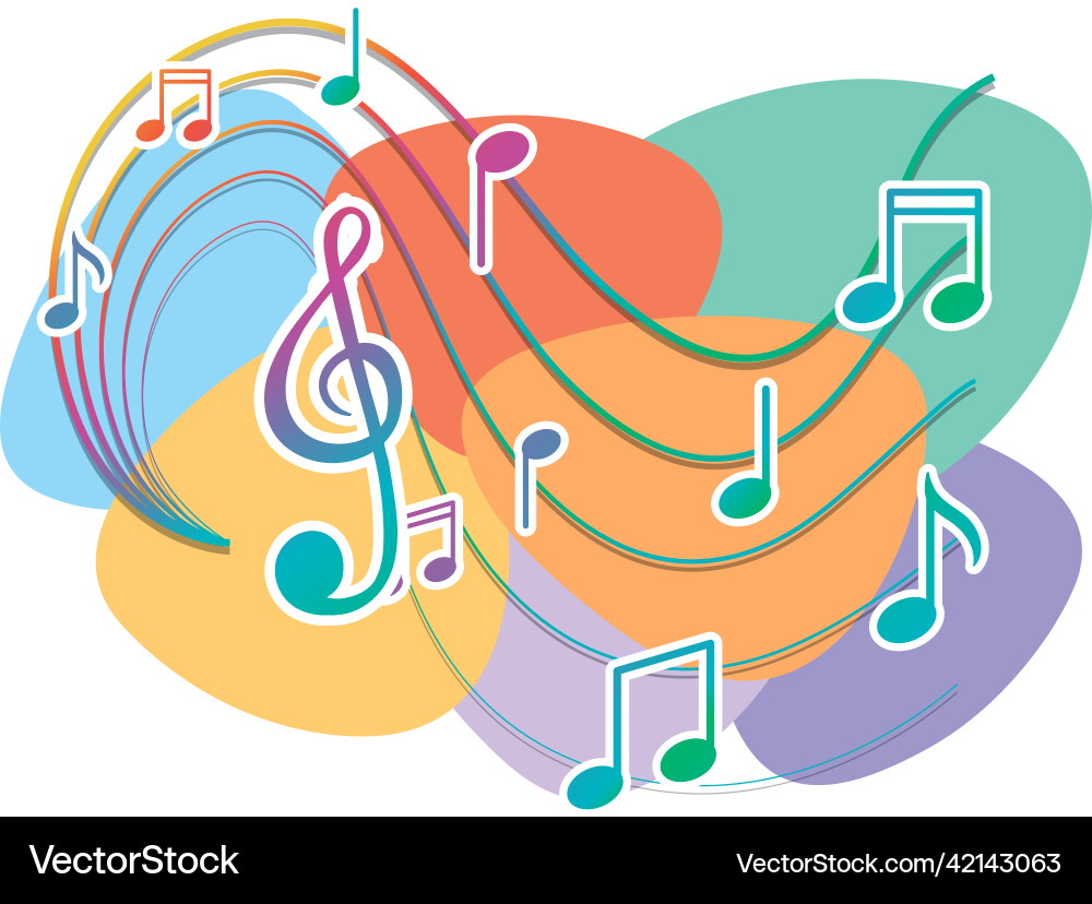 Colorful Music Notes Rainbow Royalty Free Vector Image