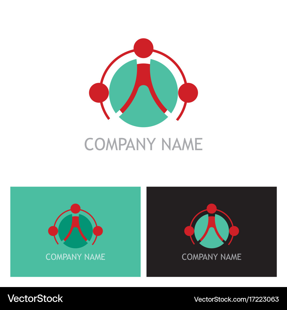 Connect teamwork technology logo Royalty Free Vector Image