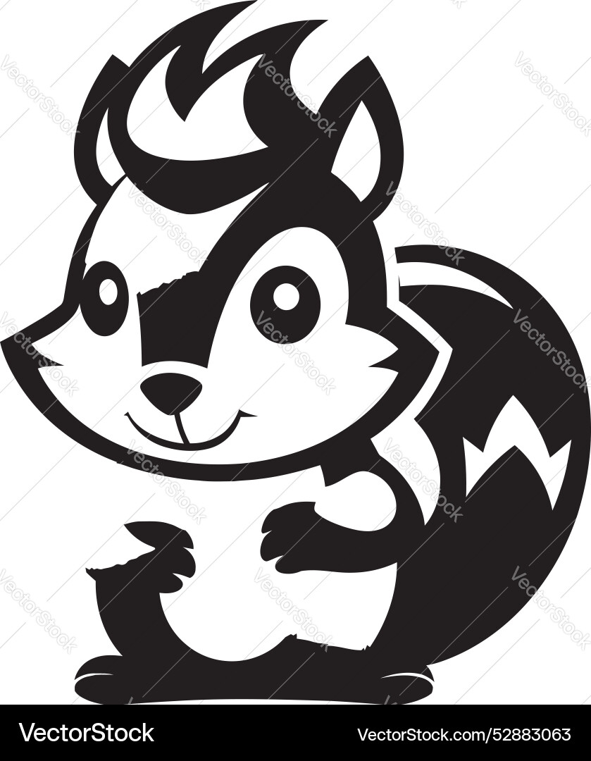 Cosmic charm squirrel mark glossy black squirrel Vector Image