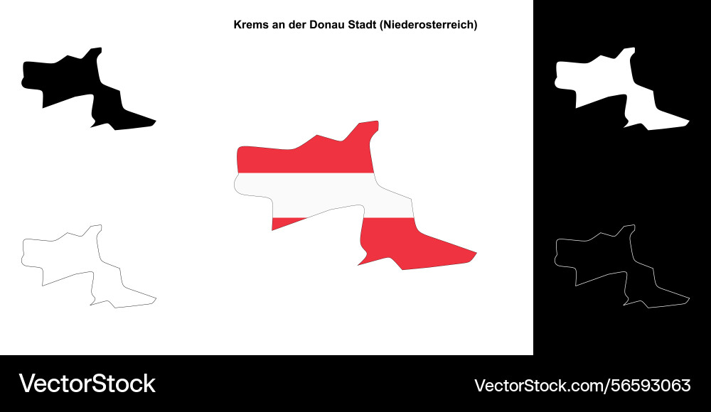 Krems an der donau stadt outline map Royalty Free Vector