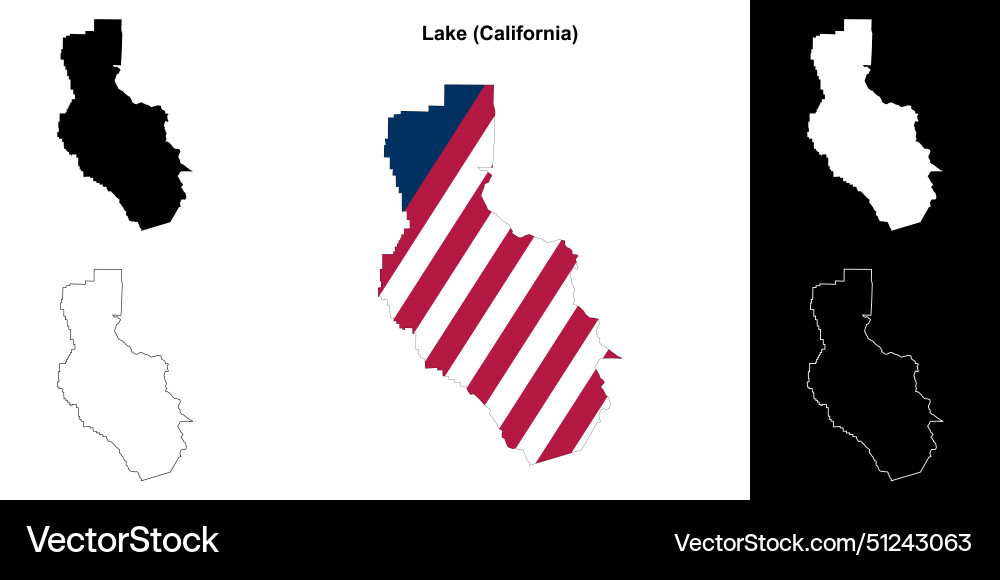 Lake outline map Royalty Free Vector Image - VectorStock
