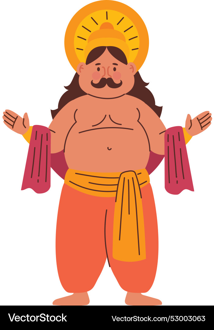 Mahabali old king character Royalty Free Vector Image
