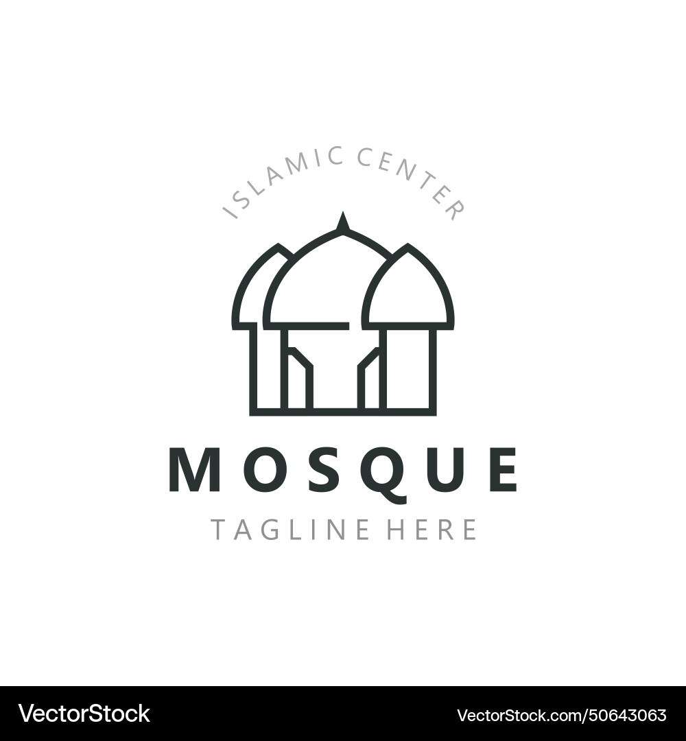 Mosque logo design simple islamic architecture Vector Image