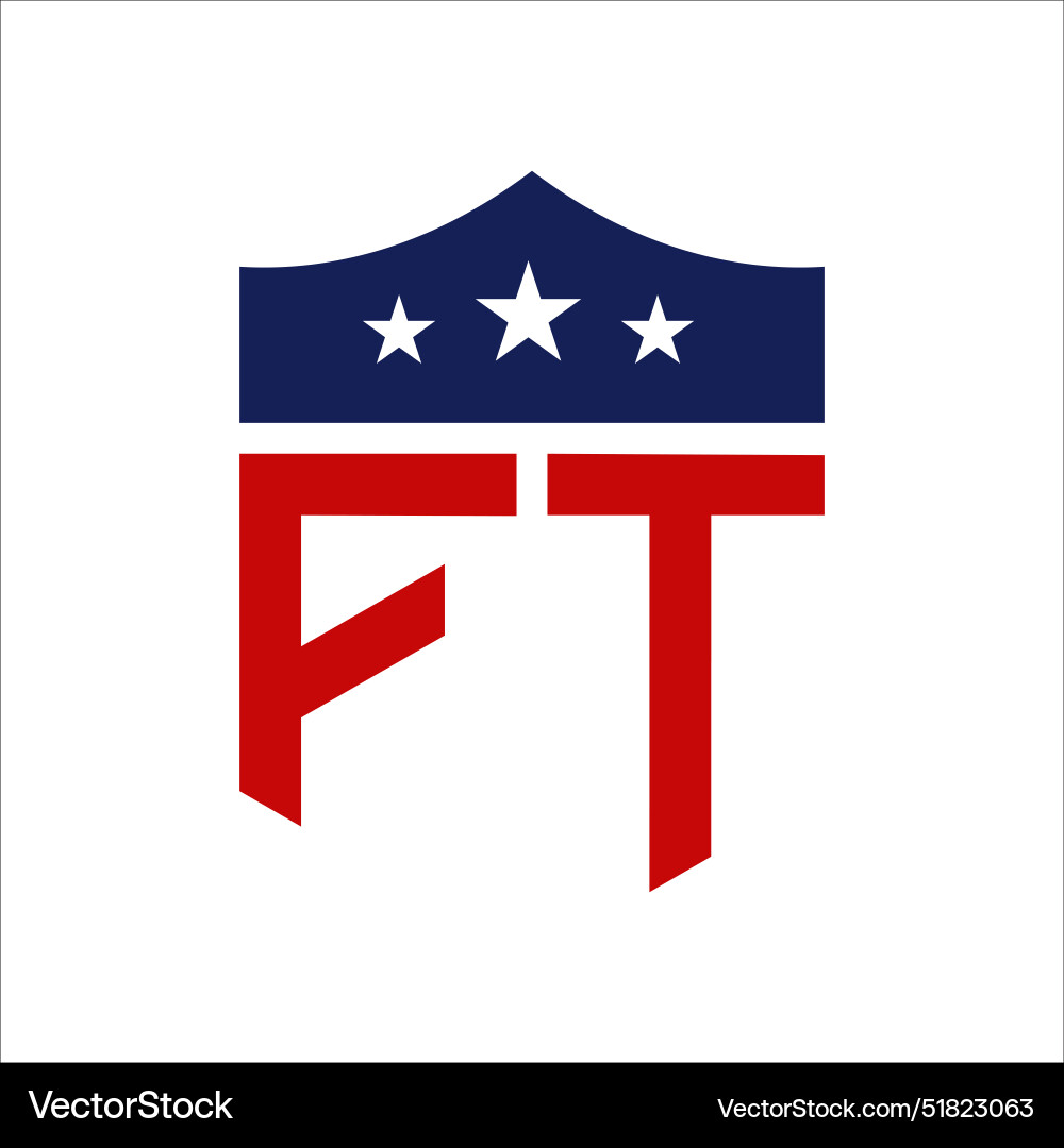 Patriotic ft logo design letter Royalty Free Vector Image