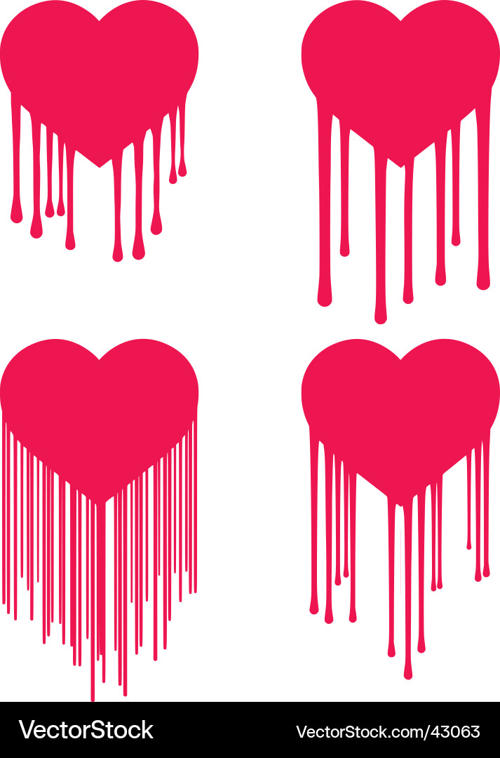 Red Heart Drips Royalty Free Vector Image - VectorStock