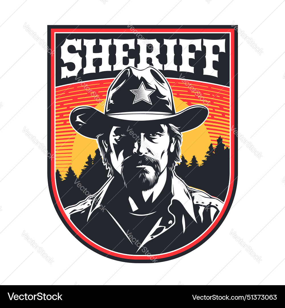 Sheriff badge design Royalty Free Vector Image