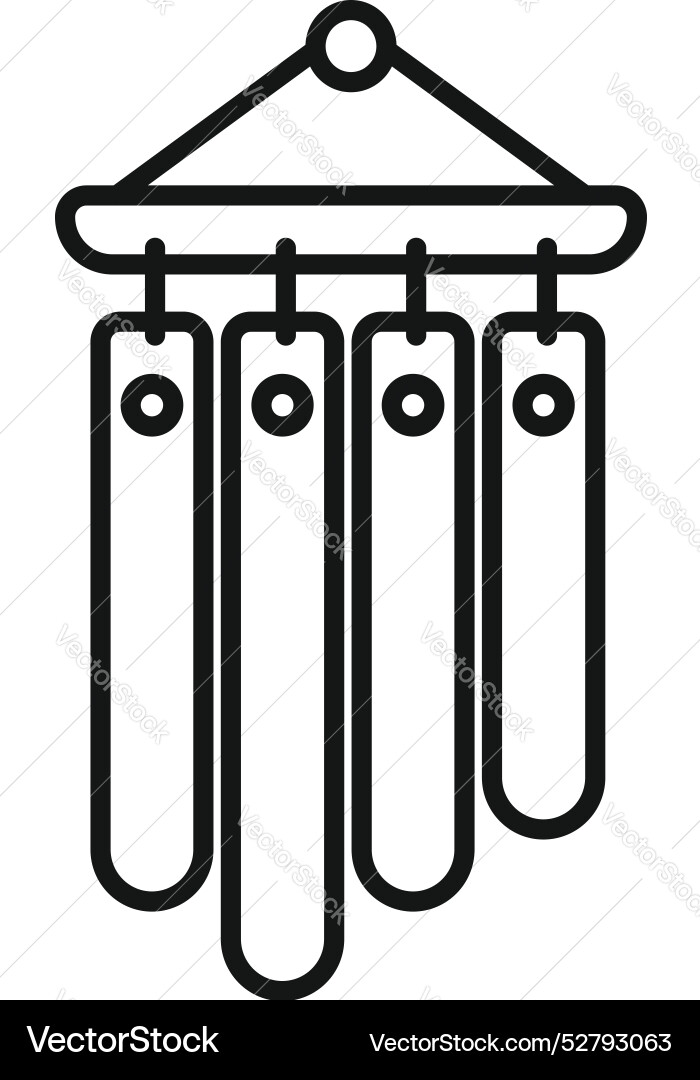 Simple wind chime hanging and making soothing Vector Image