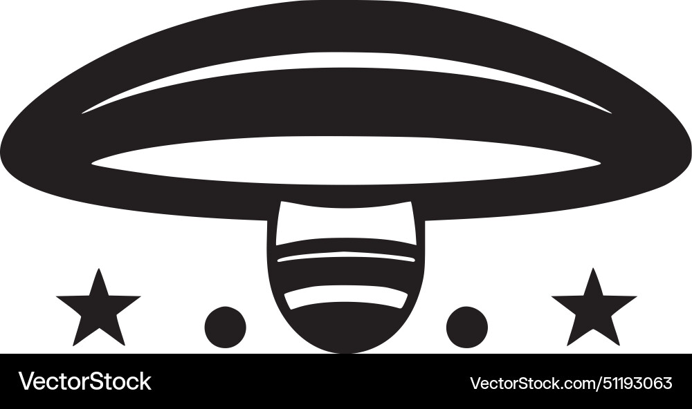 Ufo - black and white isolated icon Royalty Free Vector