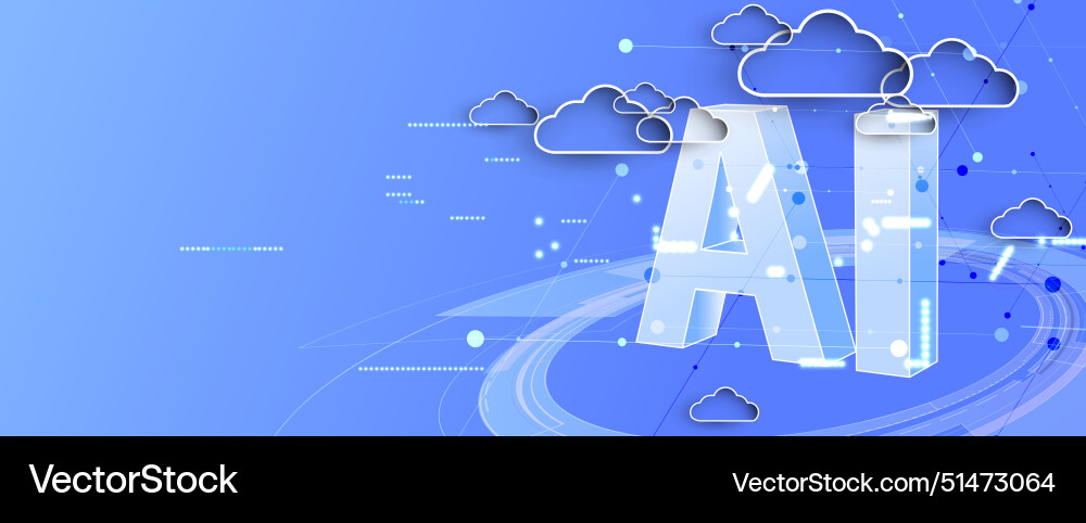Abstract artificial intelligence cloud computing Vector Image