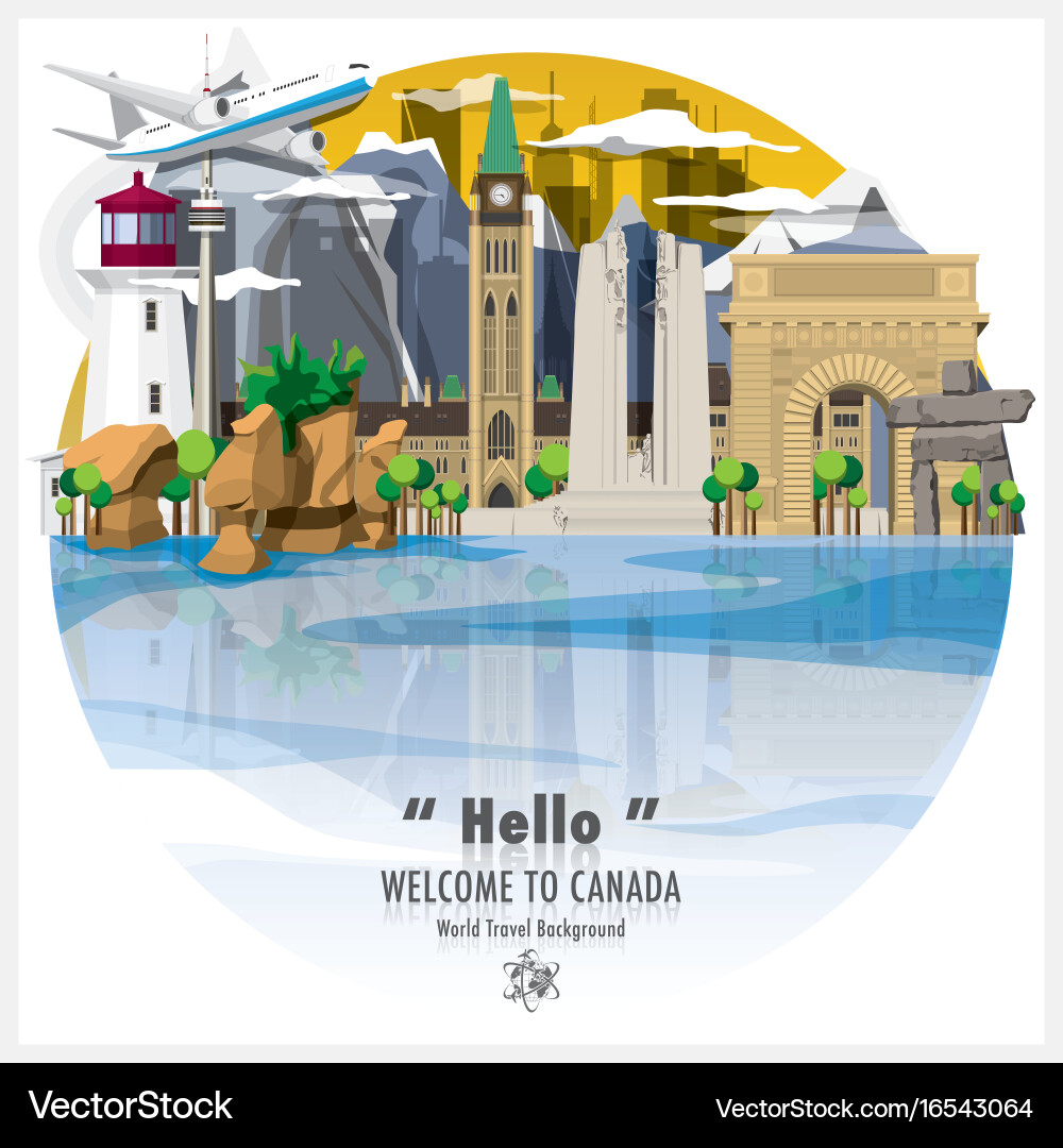 Canada landmark travel and journey background Vector Image