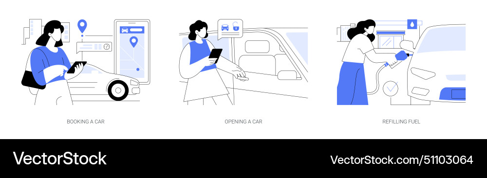 Carsharing isolated cartoon Royalty Free Vector Image