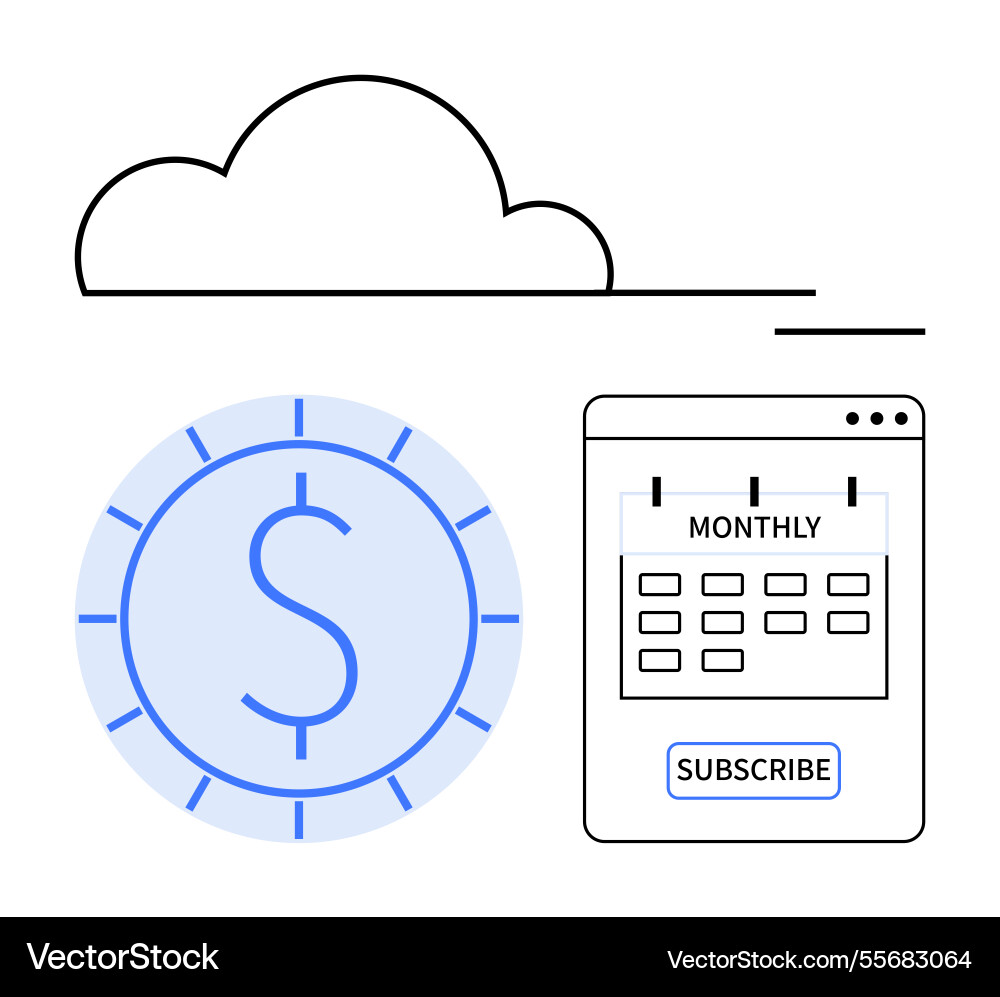 Cloud-based subscription payment concept Vector Image