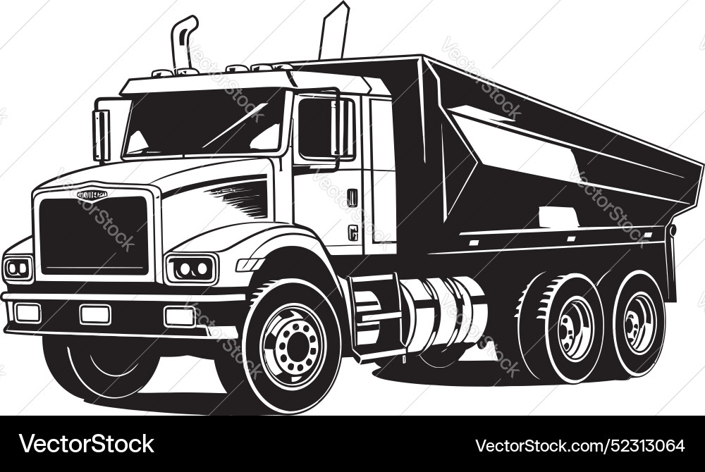 Dump truck dominance black design graphics Vector Image