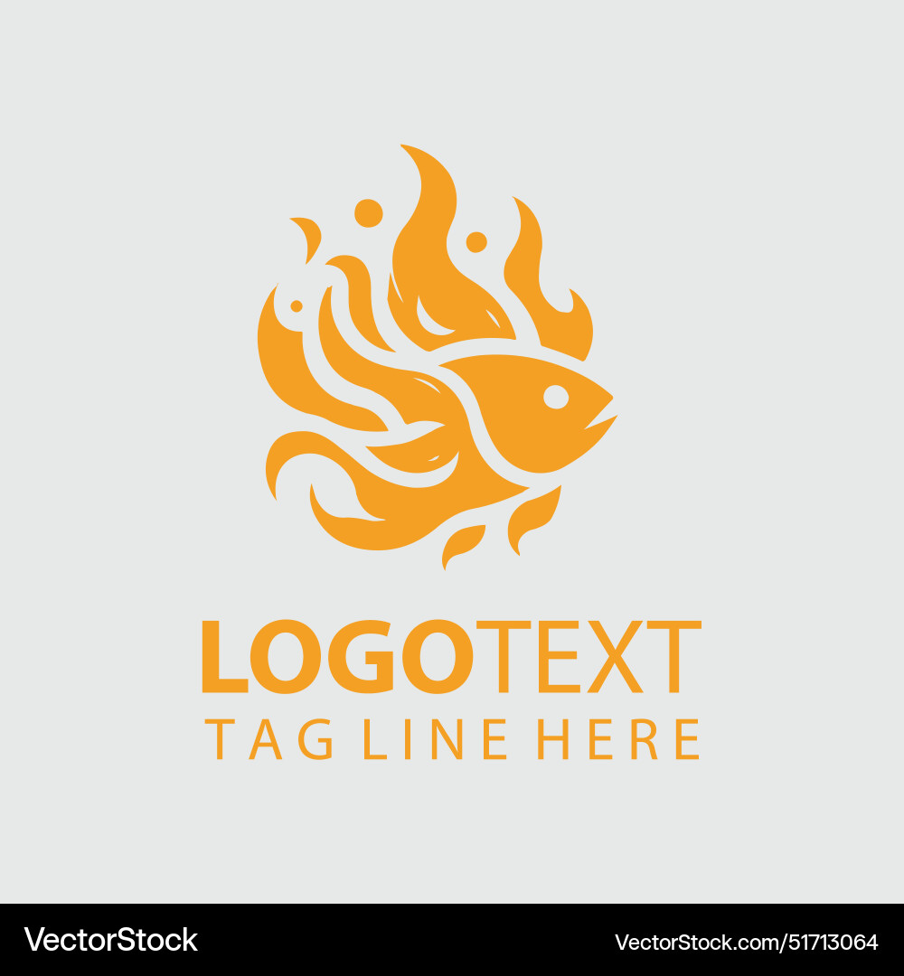 Fire fish logo Royalty Free Vector Image - VectorStock