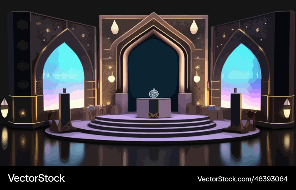 Ramadan Eid Celebration Stage Royalty Free Vector Image