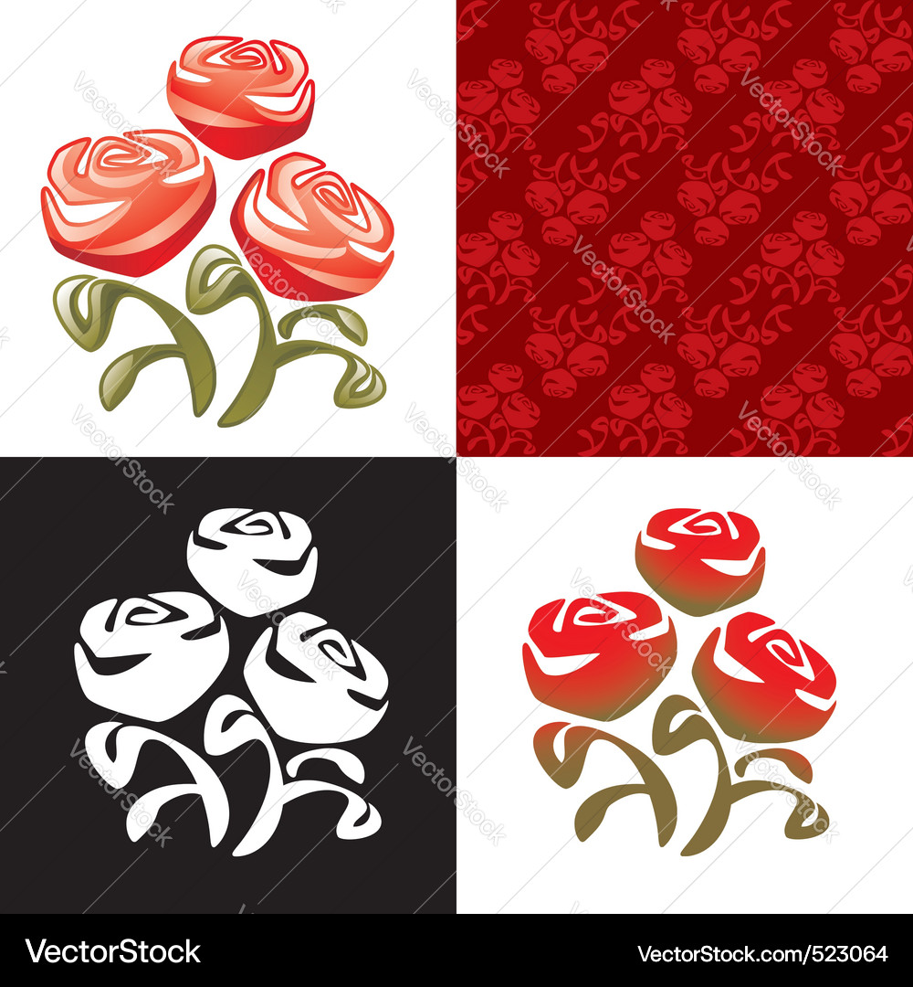 Sign bouquet of roses Royalty Free Vector Image