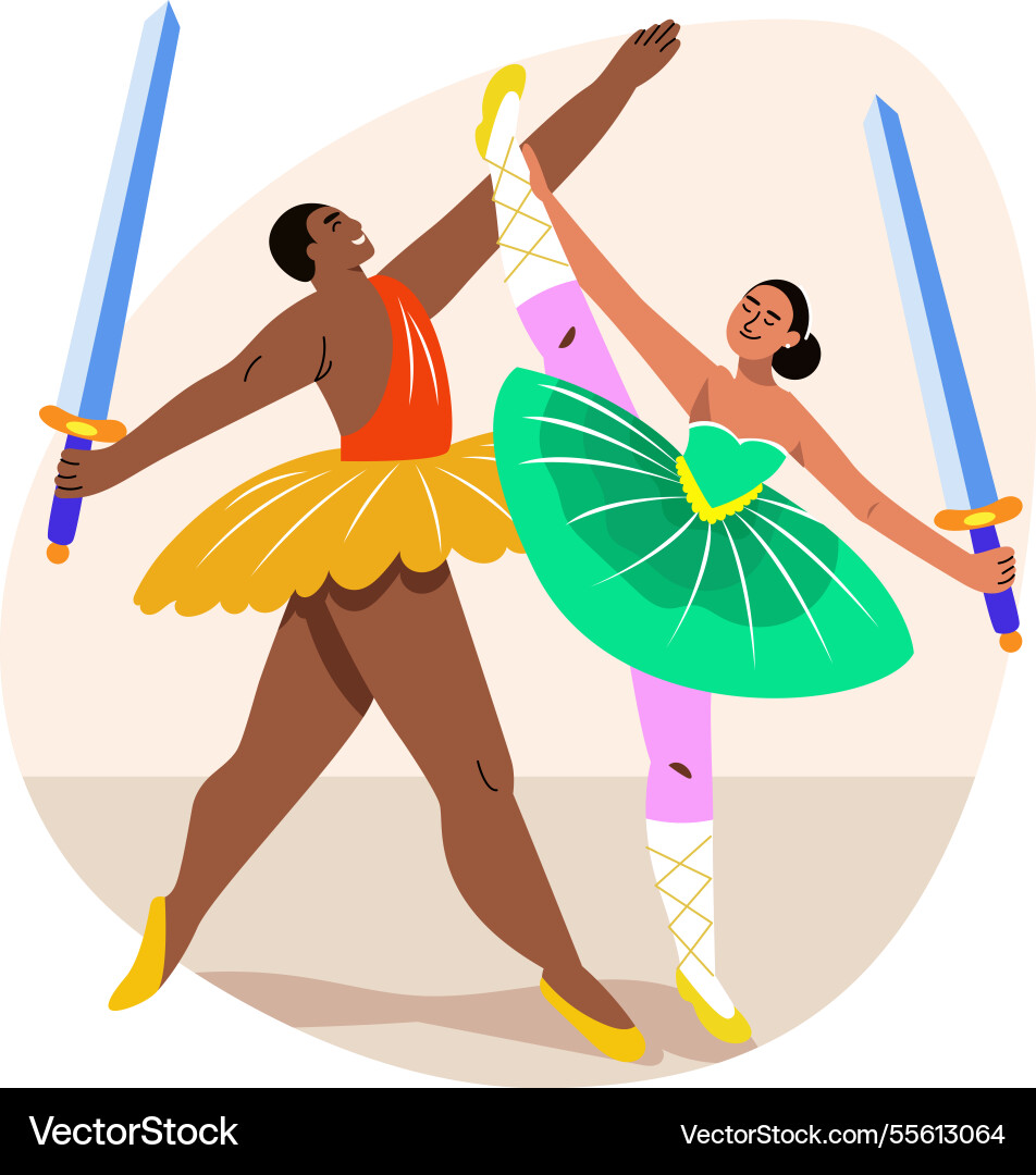 Sword dance Royalty Free Vector Image - VectorStock