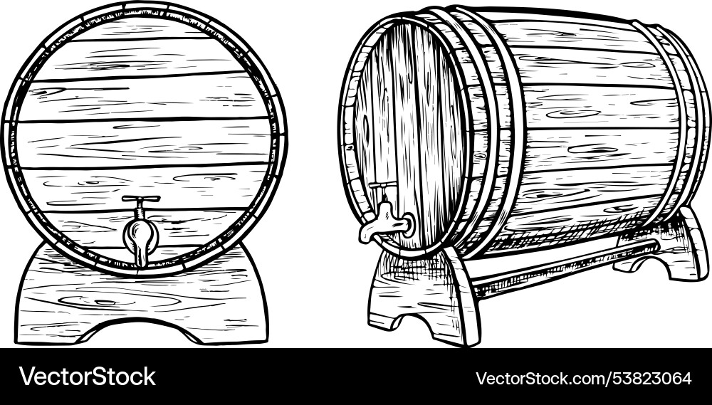 Wooden barrel Royalty Free Vector Image - VectorStock
