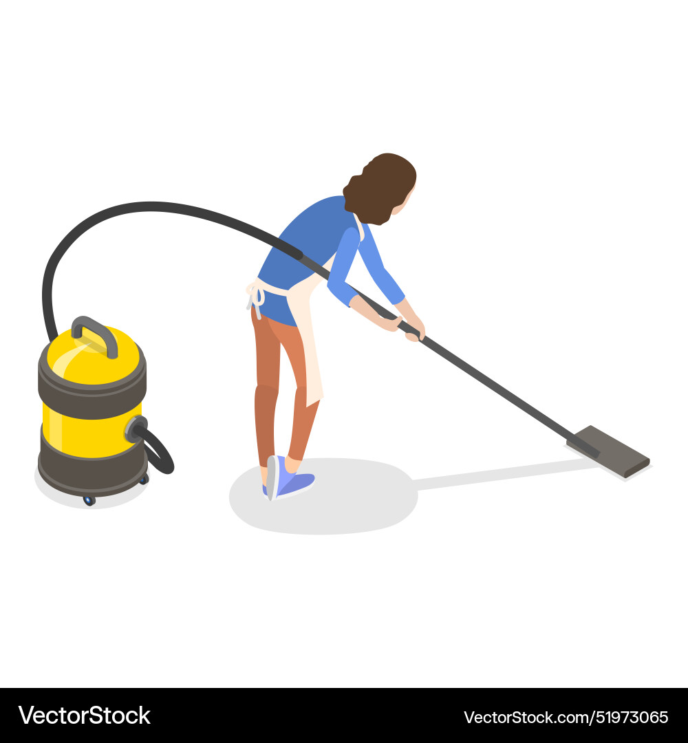 3d isometric flat of cleaning Royalty Free Vector Image