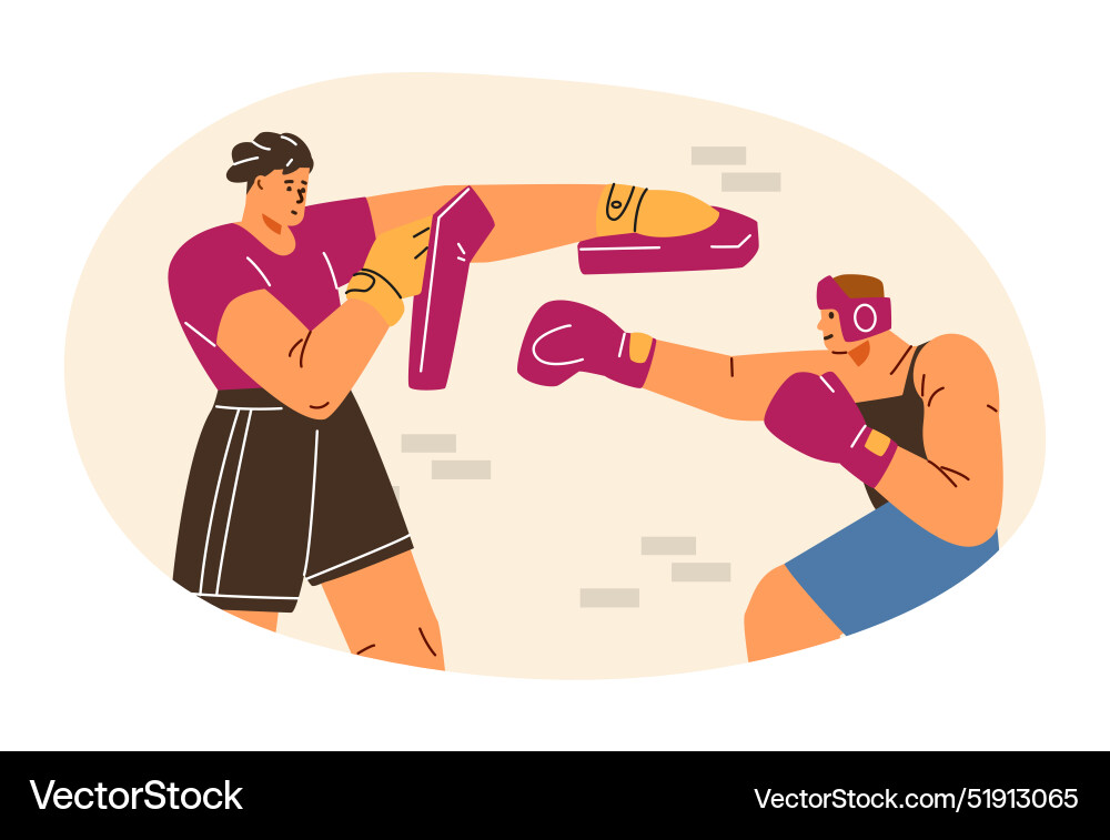 A trainer training male Royalty Free Vector Image
