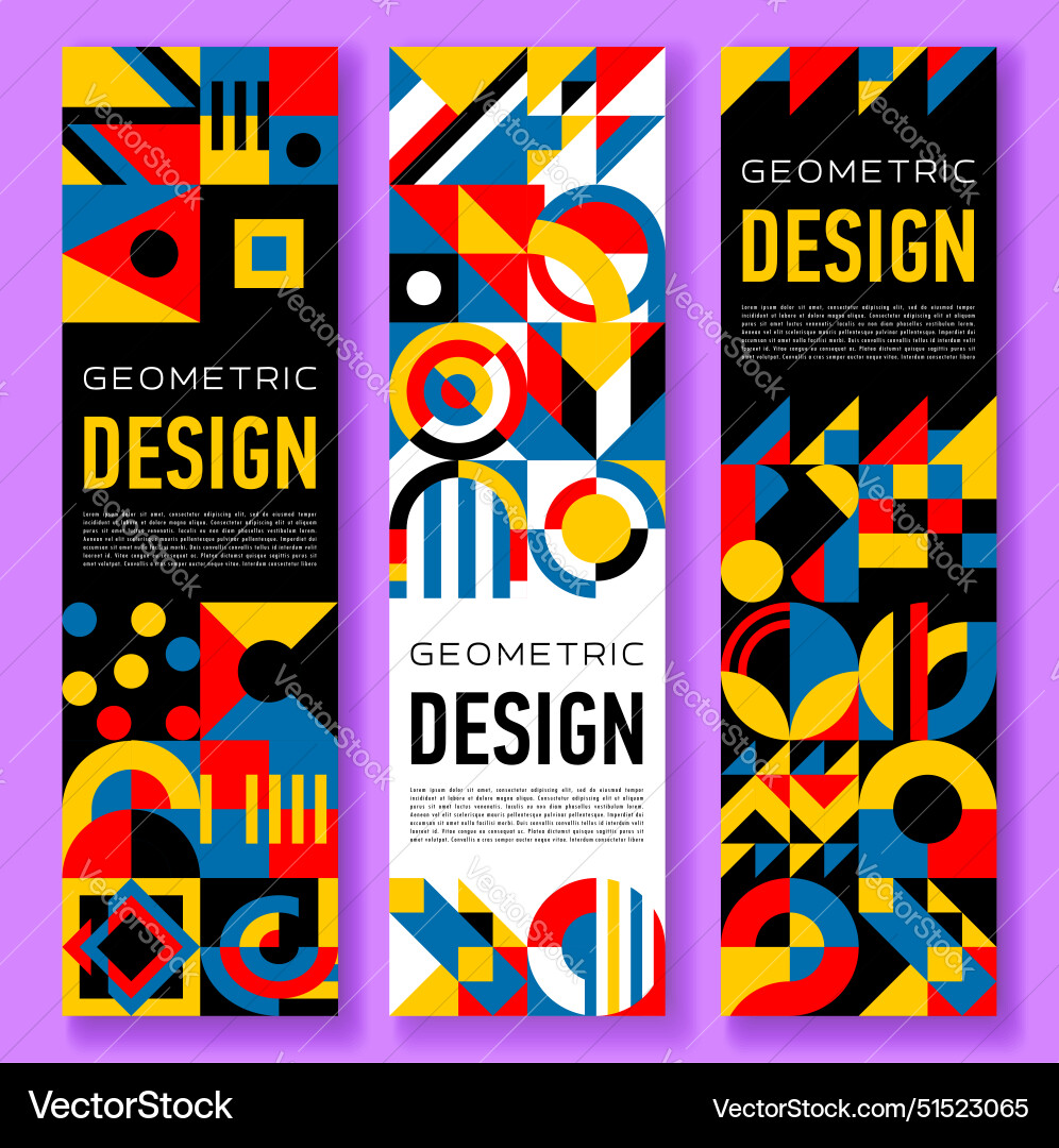 Abstract modern geometric pattern vertical banner Vector Image