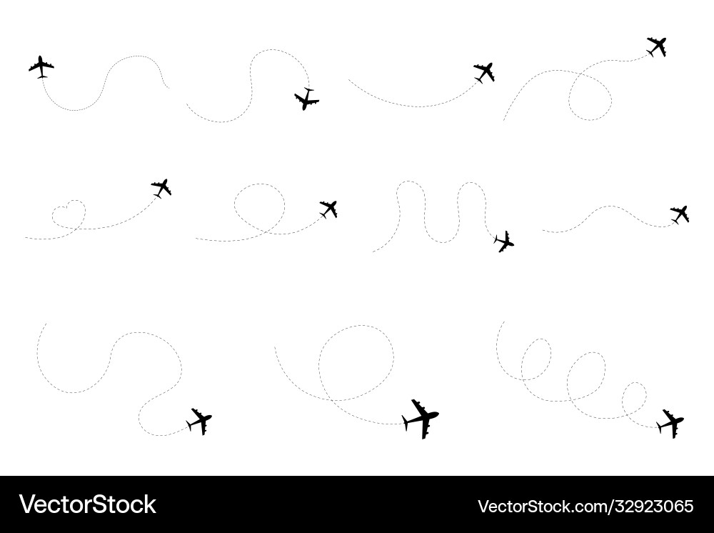 Airplane line path Royalty Free Vector Image - VectorStock