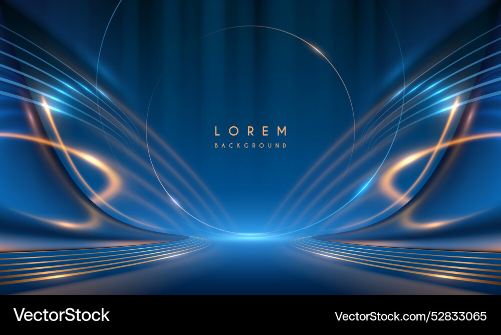 Blue and gold light background Royalty Free Vector Image