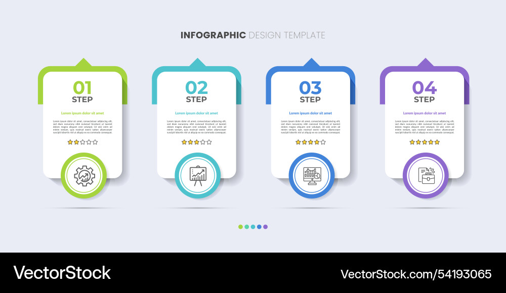 Business infographic template 4 step timeline Vector Image