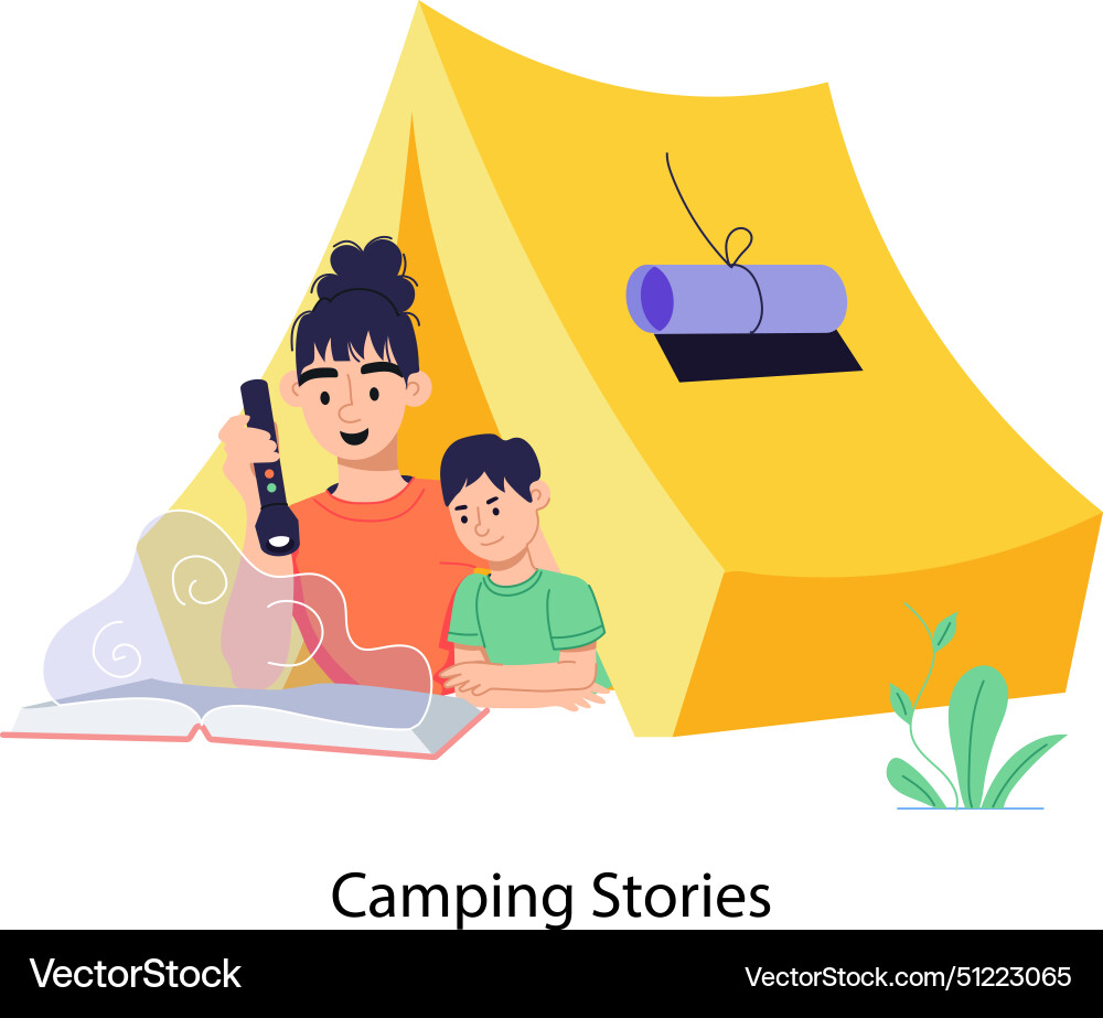 Camping stories Royalty Free Vector Image - VectorStock