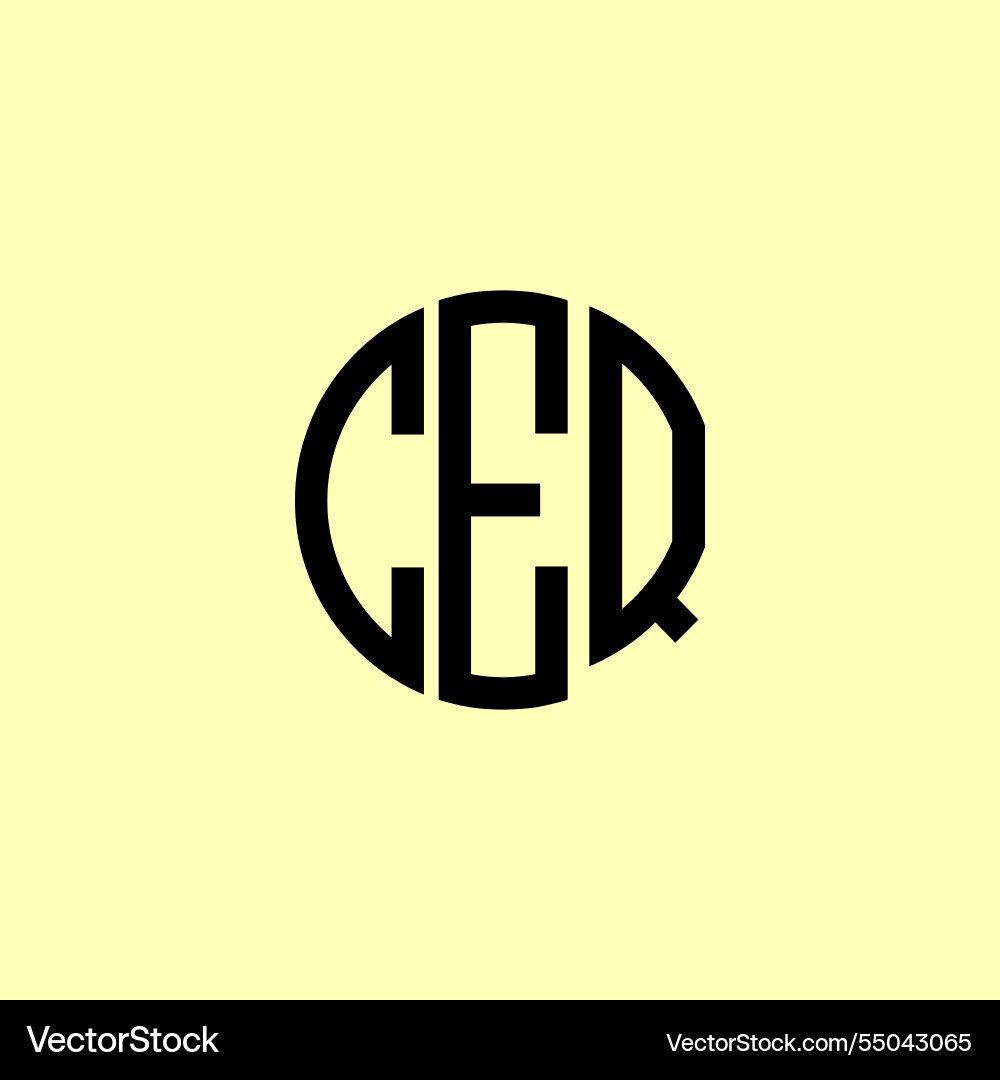 Creative rounded initial letters ceq logo Vector Image