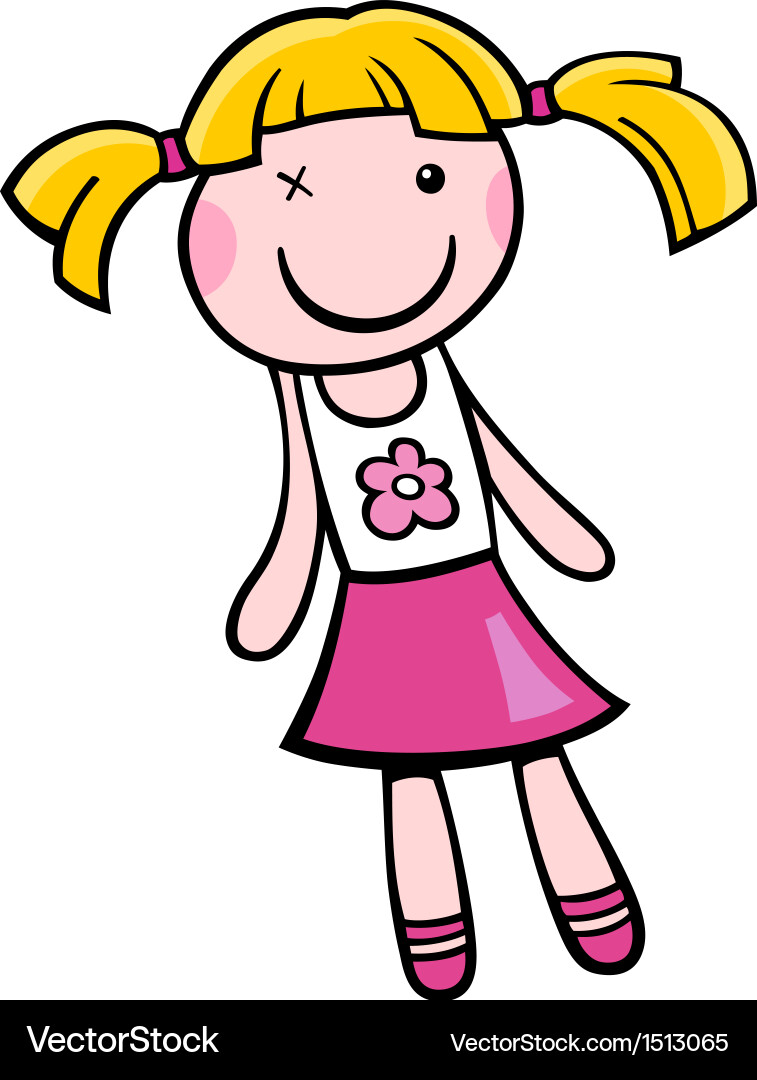 Doll clip art cartoon Royalty Free Vector Image