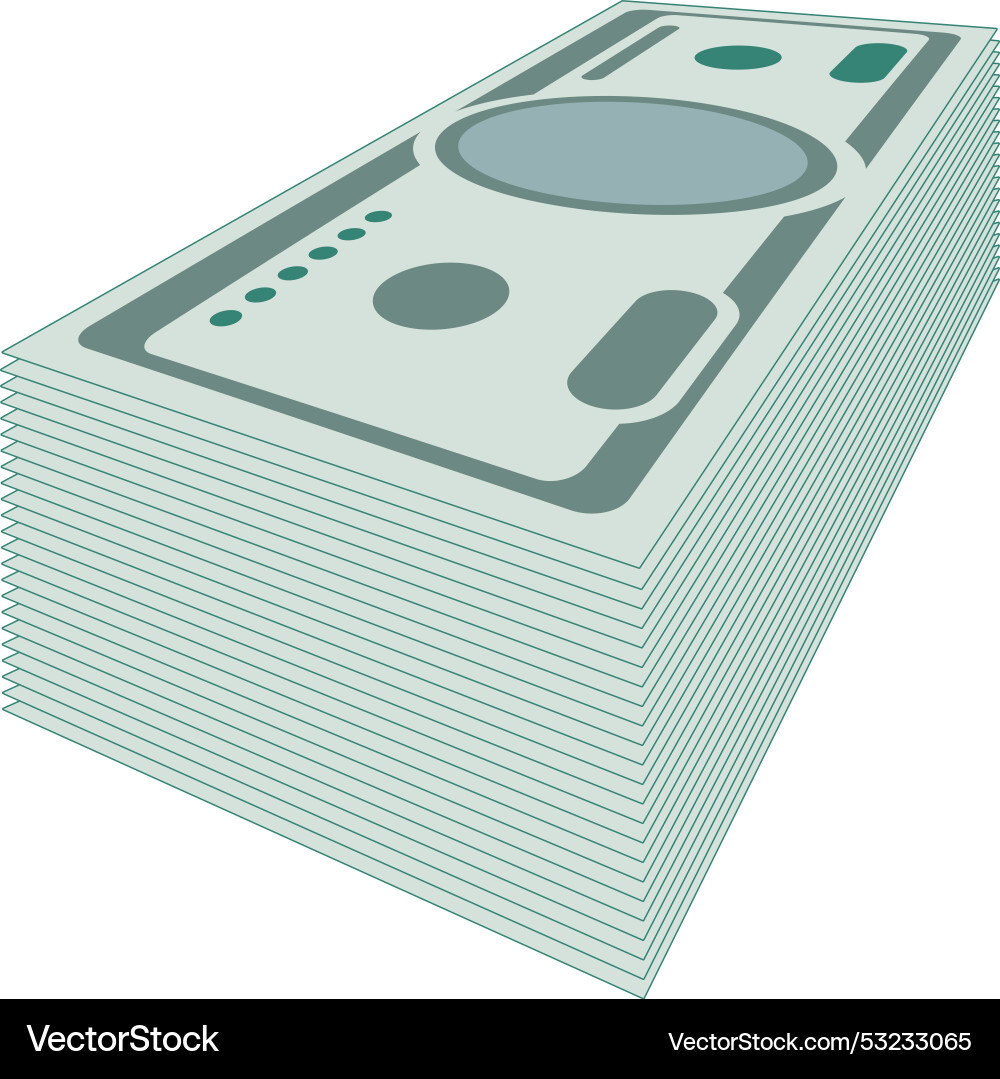 Dollar bill stack paper cash color icon Royalty Free Vector