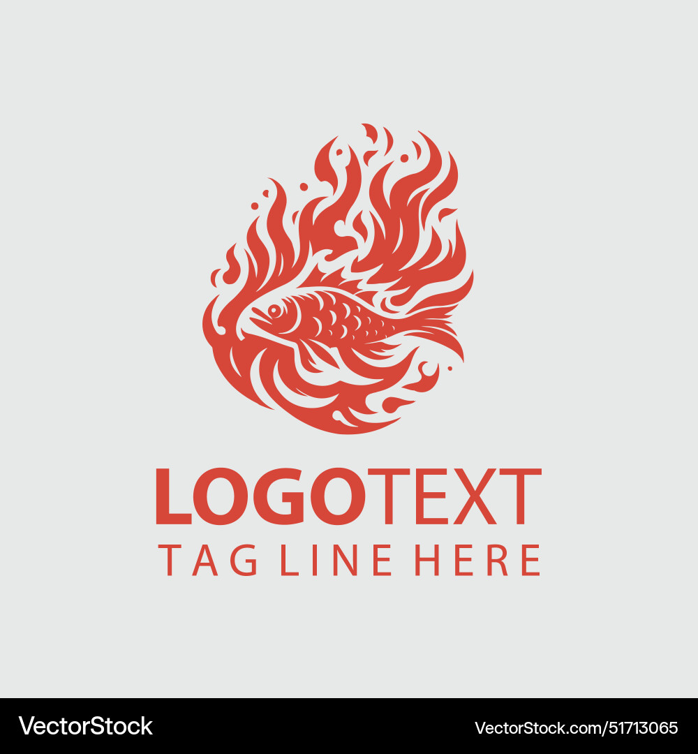Fire fish logo Royalty Free Vector Image - VectorStock