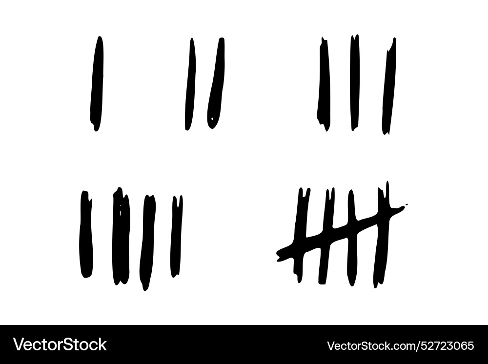 Hand drawn prison wall doodle sticks lines counter