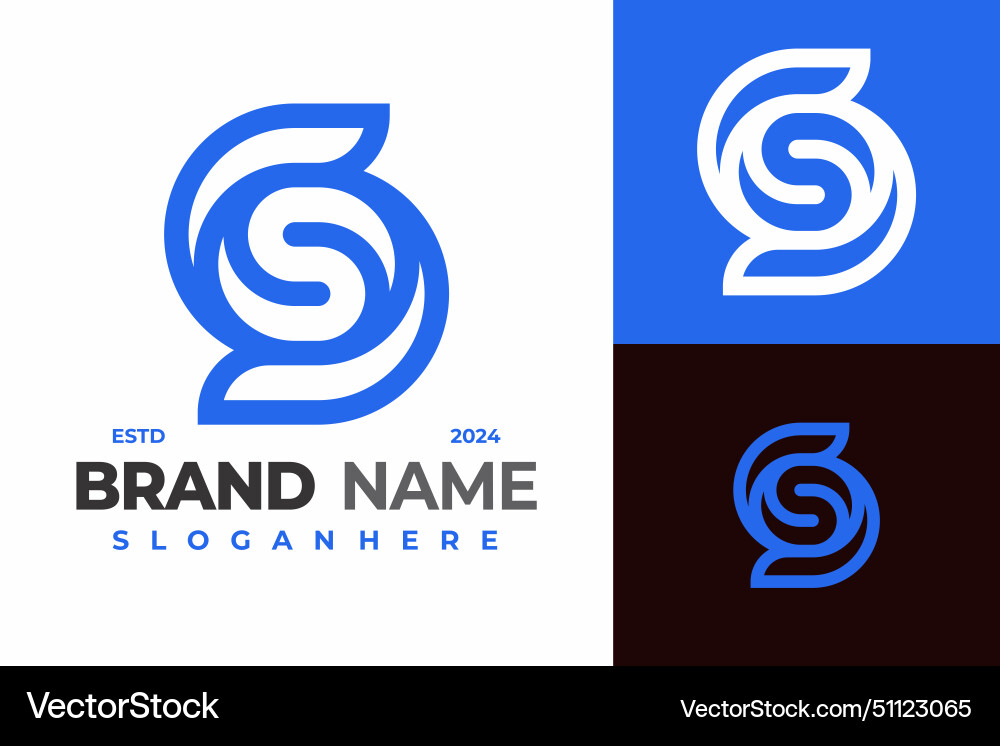 Letter ss monogram logo design symbol icon Vector Image