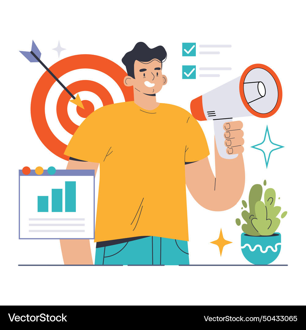Mastering niche marketing flat Royalty Free Vector Image