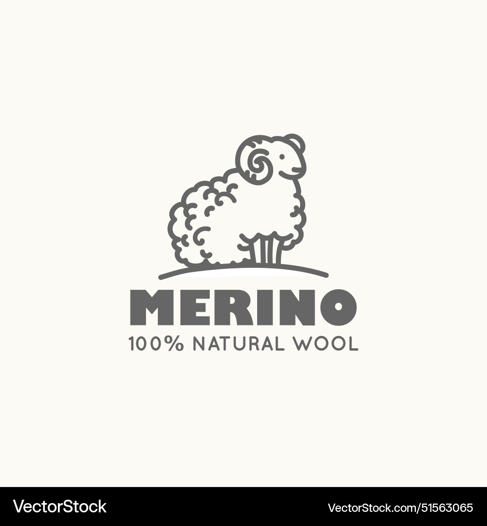 Merino natural wool sign Royalty Free Vector Image