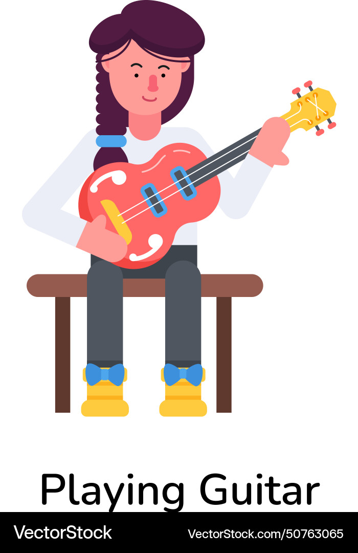 Playing guitar Royalty Free Vector Image - VectorStock