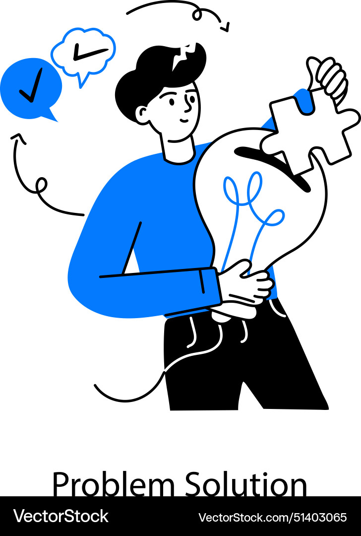 Problem solution Royalty Free Vector Image - VectorStock