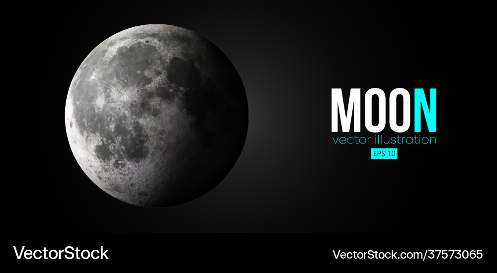 Realistic Moonscape - Night Sky Royalty Free Vector Image